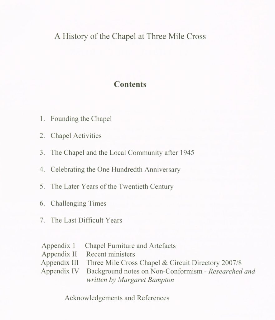 A History of Three Mile Cross Methodist Church - Berkshire Family ...