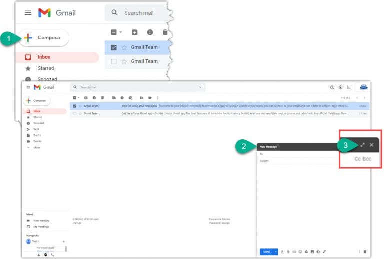 Composing a new email - Compose screen size - Berkshire Family History ...