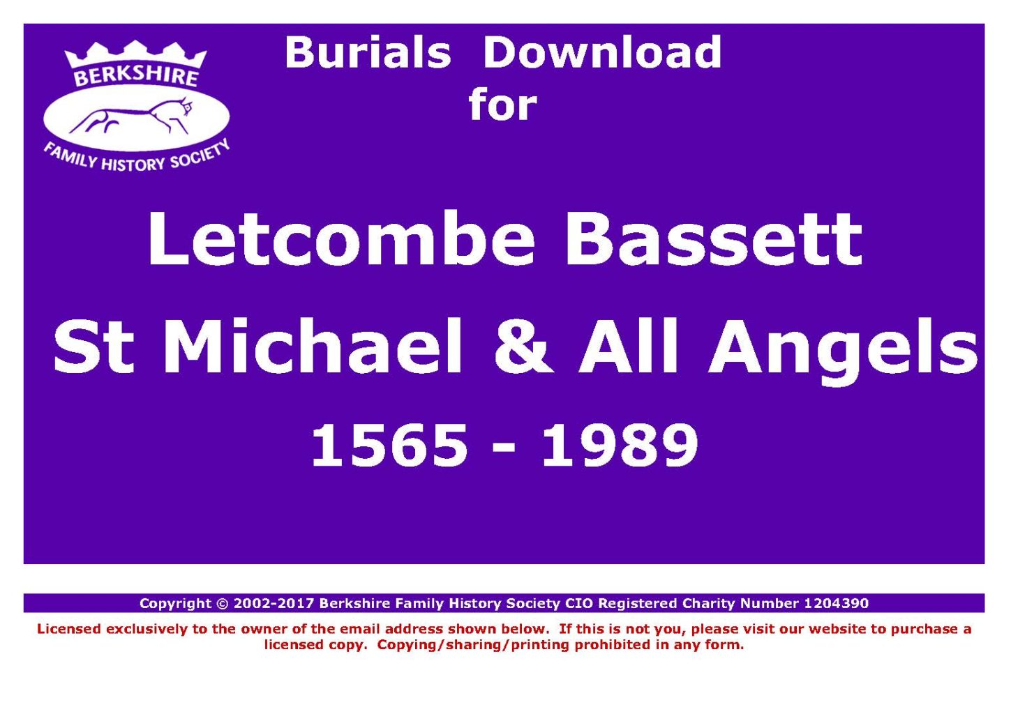 Letcombe Bassett St Michael & All Angels Burials 1565-1989 (Download ...