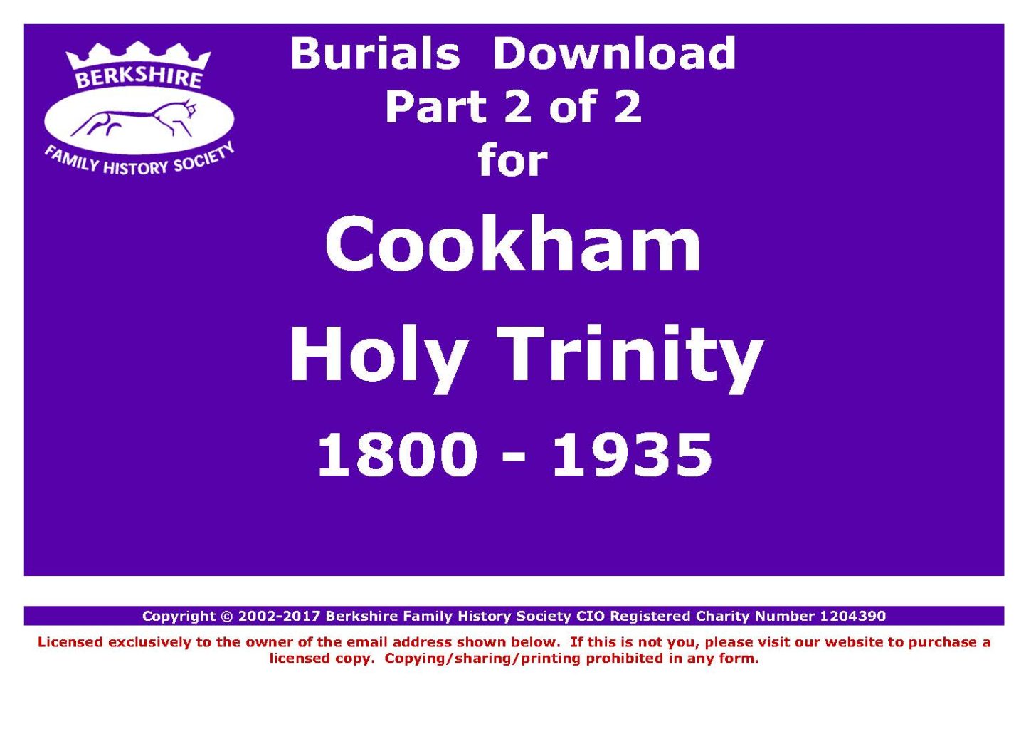 Cookham Holy Trinity Burials 1800-1935 (Download) D1281 (Part 2 of 2 ...