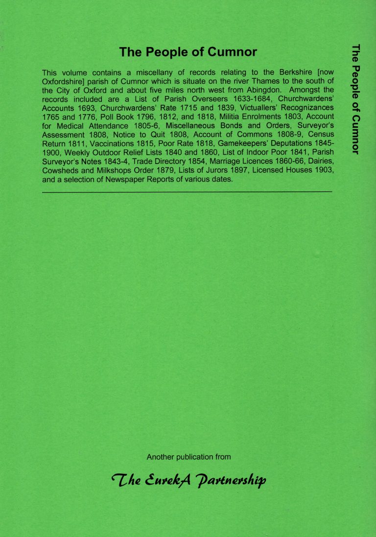 The People of Cumnor - Berkshire Family History Society